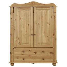 Wäscheschrank Home Affaire "Adele, Mehrzweckschrank" Schränke Gr. B/H/T: 100 cm x 135 cm x 40 cm, beige (natur) aus massiver Kiefer, 2-oder 3-türig