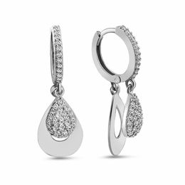 Paar Ohrhänger dKeniz "925/- Sterling Silber Eleganz Ohrring" Ohrringe Gr. ONE-SIZE, Silber 925 (Sterlingsilber), silberfarben (silber, weiß) Damen