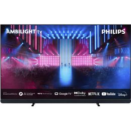 G (A bis G) Philips OLED-Fernseher "55OLED909/12" Fernseher grau (anthrazit) LED Fernseher