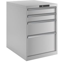 LISTA Schubladenschrank, Stahlblech, HxB 800 x 564 mm, 4 Schubladen, lichtgrau