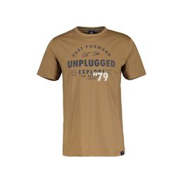 Lerros T-Shirt »Unifarbenes T-Shirt mit Print« BOLD CAMEL XXL XXL Unifarbener T-Shirtstyle