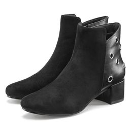Lascana Stiefelette mit komfortablem Blockabsatz, Stiefel, Boots VEGAN 37 37 Stiefelette aus modischem Materialmix