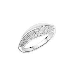 ZEEme Fingerring »Silber 925 rhodiniert mit Zirkonia weiß« weiß 052 (16,6) Modischer Damen-Ring aus echtem 925 Silber