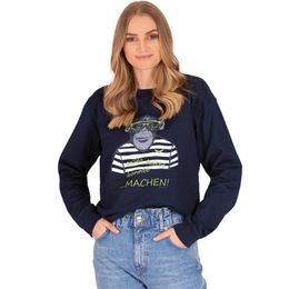 TRIGEMA Sweatshirt »Sweatshirt mit großem Affen-Druckmotiv« navy M M Sweat-Qualität