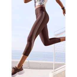 active by Lascana LASCANA ACTIVE 7/8-Leggings mit Netzeinsätzen braun XS (32/34) - N-Gr N-Gr XS (32/34) 7/8 Leggings