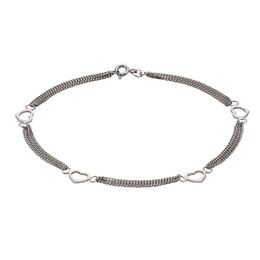 ZEEme Fußkette »Silber 925 mit Herz-Motiv 25cm lang« weiß 2,5cm Edle Damen-Fußkette aus echtem 925 Silber