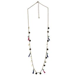 Steuer Collierkettchen »Collier mit bunten Quasten und Plättchen goldfarben« mehrfarbig 85 cm Goldfarbene Longkette im Boho-Stil mit bunten Quasten...
