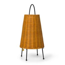 ferm LIVING - Porti LED Akku Tischleuchte Rattan, natur