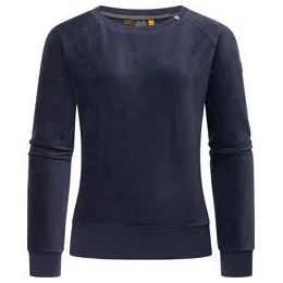 Sweater Ragwear "Johanka Velvet" Gr. XXL (44), blau (navy) Damen Sweatshirts Stylischer Pullover in Cord-Optik