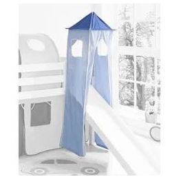 Bettturm Ticaa, blau (hellblau, blau), B:45cm H:190cm L:45cm, Baumwolle, Spieltunnel