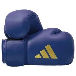 Boxhandschuhe Adidas PERFORMANCE "Speed 50" Gr. 14, blau (blau, goldfarben), Boxhandschuhe, 14 14 oz, Obermaterial: 100% Kunstleder