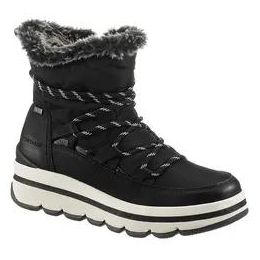 Winterboots Tom Tailor Gr. 37, schwarz Damen Schuhe Schnürboots Winterboots Snowboots mit Fellimitat-Kragen