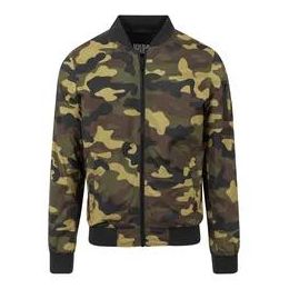 Allwetterjacke Urban Classics "Urban Classics Herren Light Camo Bomber Jacket" Gr. S, grün (woodcamo) Herren Jacken