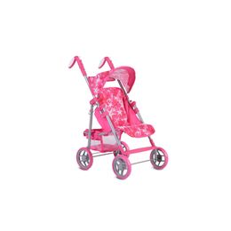 Moni Puppenwagen Stars 9351 faltbar, R&uuml;ckenlehne und Schiebegriffe verstellbar pink