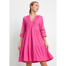 bonprix Tunika-Kleid aus softer Viskose, pink, Viskose