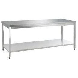 GastroHero Edelstahl Arbeitstisch Basic 20x7 mit Grundboden