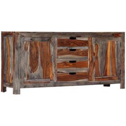 Sideboard Grau 160x40x75 cm Massivholz vidaXL