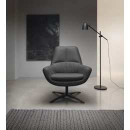 Drehsessel BETYPE "Be Organic Standard Back, Loungesessel", grau (graphite), B:81cm H:92cm T:83cm, 100% Echtleder, Sessel, Drehsessel, in elegantem Design mit Drehfunktion