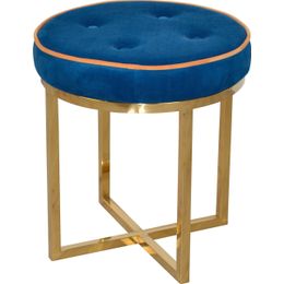 Polsterhocker Home Affaire Hocker Gr. B/H/T: 42cm x 46cm x 42cm, Samt, blau Baby Sitzhocker Hocker