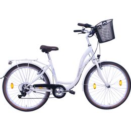 Cityrad FASHION LINE "6-Gang Citybike" Fahrräder Gr. 43cm, 26 Zoll (66,04cm), beige (creme + creme)