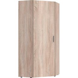 Eckschrank wimex "Münster Ecklösung" Schränke Gr. B/H/T: 80cm x 185cm x 80cm, braun (eiche sägerau nachbildung) Mehrzweckschrank mit 5 Einlegeböden