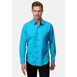 Langarmhemd Rusty Neal "Langarm" Gr. 4XL, EURO-Größen, blau (blau, schwarz) Herren Hemden im Slim-Fit geschnitten