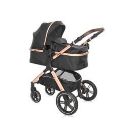 Lorelli Kinderwagen 2 in 1 Viola mit Adaptern, umbaubarer Sportsitz, bis 22 kg schwarz