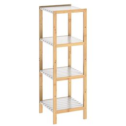 Casaria Standregal Bambus Weiß 110x33x34cm