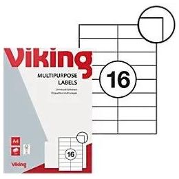 Viking Universaletiketten selbstklebend 105 x 37 mm Weiß 100 Blatt mit 16 Etiketten
