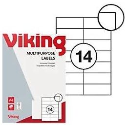 Viking Universaletiketten Selbsthaftend 105 x 42,3 mm Weiß 100 Blatt mit 14 Etiketten