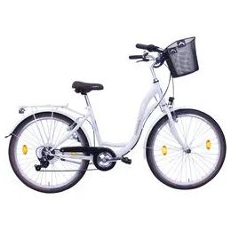 Cityrad FASHION LINE "6-Gang Citybike" Fahrräder Gr. 43cm, 26 Zoll (66,04cm), beige (creme, creme)