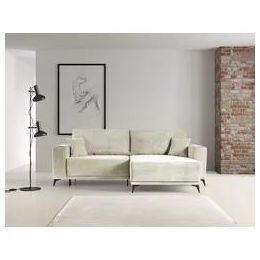 Ecksofa WERK2 "Scandic L-Form" Sofas Gr. B/H/T: 256cm x 102cm x 157cm, Cord, Recamiere links, Mit Schlaffunktion & Bettkasten, beige (natur) Moderne Eckcouch in Cord, Sofa mit Schlaffunktion & Bettkasten