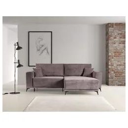 Ecksofa WERK2 "Scandic L-Form" Sofas Gr. B/H/T: 256cm x 102cm x 157cm, Cord, Recamiere links, Mit Schlaffunktion & Bettkasten, rosa (rose) Moderne Eckcouch in Cord, Sofa mit Schlaffunktion & Bettkasten