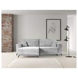 Ecksofa WERK2 "Scandic L-Form" Sofas Gr. B/H/T: 256cm x 102cm x 157cm, Cord, Recamiere links, Mit Schlaffunktion & Bettkasten, grau Moderne Eckcouch in Cord, Sofa mit Schlaffunktion & Bettkasten