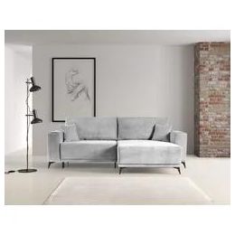 Ecksofa WERK2 "Scandic L-Form" Sofas Gr. B/H/T: 256cm x 102cm x 157cm, Cord, Recamiere rechts, Mit Schlaffunktion & Bettkasten, grau Moderne Eckcouch in Cord, Sofa mit Schlaffunktion & Bettkasten