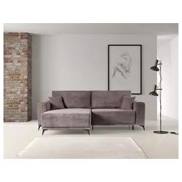 Ecksofa WERK2 "Scandic L-Form" Sofas Gr. B/H/T: 256cm x 102cm x 157cm, Cord, Recamiere rechts, Mit Schlaffunktion & Bettkasten, rosa (rose) Moderne Eckcouch in Cord, Sofa mit Schlaffunktion & Bettkasten