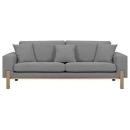 2-Sitzer OTTO products "Hanne, mit abnehmbaren Bezügen" Sofas Gr. B/H/T: 197 cm x 86 cm x 88 cm, Struktur fein recycelt, grau (anthrazit) verschiedene Bezugsqualitäten: Baumwolle, recyceltes Polyester