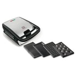 Tefal Waffeleisen "SW854D Snack Collection", inkl. 4 antihaft Plattensets, vielfältige Funktionen, erweiterbar, Waffeleisen, schwarz (edelstahlfarben, schwarz)B:20,3cm H:36,1cm T:28cm