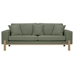 2-Sitzer OTTO products "Hanne, mit abnehmbaren Bezügen" Sofas Gr. B/H/T: 197cm x 86cm x 88cm, Samtoptik recycelt, grün verschiedene Bezugsqualitäten: Baumwolle, recyceltes Polyester