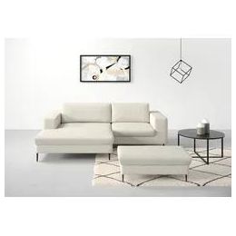 Ecksofa DOMO collection "Modica L-Form" Sofas Gr. B/H/T: 244cm x 83cm x 173cm, Struktur, Recamiere links, beige moderne Optik mit großzügiger RecamiÃ ̈re, auch in Cord