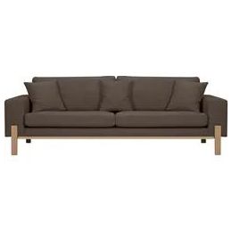 3-Sitzer OTTO products "Hanne, mit abnehmbaren Bezügen" Sofas Gr. B/H/T: 237 cm x 86 cm x 88 cm, Samtoptik recycelt, braun verschiedene Bezugsqualitäten: Baumwolle, recyceltes Polyester