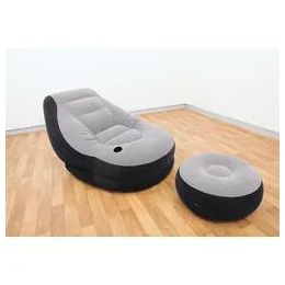 Luftsessel Intex "Ultra Lounge Ottomane" Luftbetten Gr. B/H/L: 99cm x 76cm x 130cm, grau (grau, schwarz)