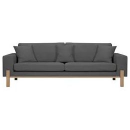 3-Sitzer OTTO products "Hanne, mit abnehmbaren Bezügen" Sofas Gr. B/H/T: 237 cm x 86 cm x 88 cm, Samtoptik recycelt, grau (anthrazit) verschiedene Bezugsqualitäten: Baumwolle, recyceltes Polyester