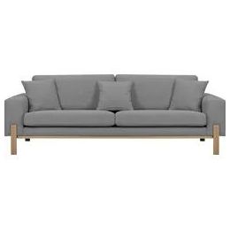 3-Sitzer OTTO products "Hanne, mit abnehmbaren Bezügen" Sofas Gr. B/H/T: 237 cm x 86 cm x 88 cm, Struktur fein recycelt, grau (anthrazit) verschiedene Bezugsqualitäten: Baumwolle, recyceltes Polyester