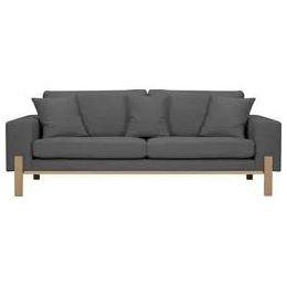 2-Sitzer OTTO products "Hanne, mit abnehmbaren Bezügen" Sofas Gr. B/H/T: 197 cm x 86 cm x 88 cm, Samtoptik recycelt, grau (anthrazit) verschiedene Bezugsqualitäten: Baumwolle, recyceltes Polyester