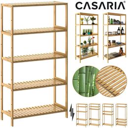 Casaria Standregal Bambus mit 5 Etagen 130 x 60 x 26cm braun