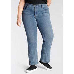 LEVI'S® PLUS Bootcut-Jeans LEVI'S PLUS "315" Gr. 22 (52), Länge 30, blau (mid, blue, used) Damen Jeans Shaping