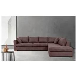 Guido Maria Kretschmer Home & Living Ecksofa GUIDO MARIA KRETSCHMER HOME & LIVING "Arles, L-Form" Sofas Gr. B/H/T: 318cm x 80cm x 272cm, Luxus-Microfaser, Ottomane rechts, braun (dunkelbraun) extra tiefe Sitzfläche, in diversen Stoffqualitäten