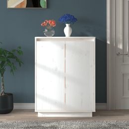 vidaXL Schuhschrank aus Kiefer-Massivholz in Weiß (LxBxH: 35x60x80 cm)