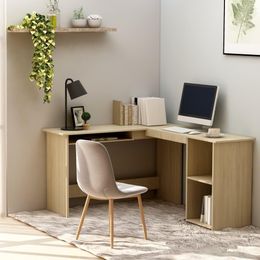 vidaXL Schreibtisch in Sonoma-Eiche (LxBxH: 120x140x75 cm)